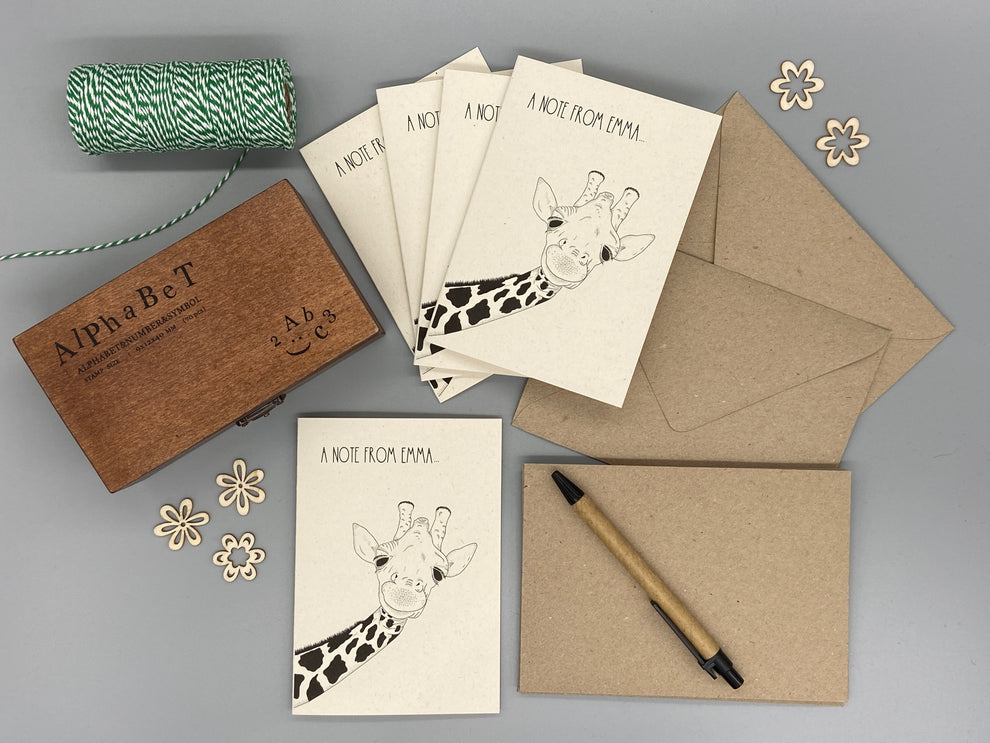 Personalised Giraffe Note Cards – Tall Order